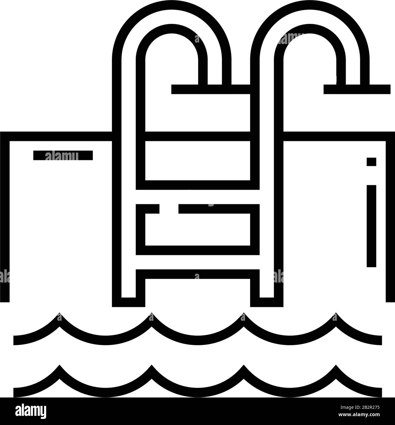 Swimming pool line icon, concept sign, outline vector illustration ...