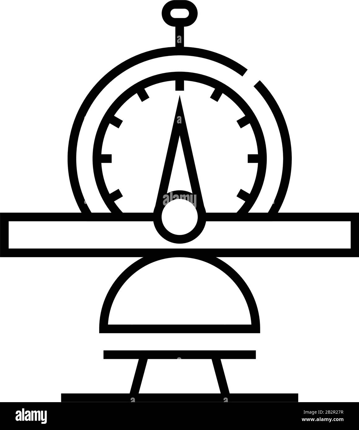 Time balance line icon, concept sign, outline vector illustration ...