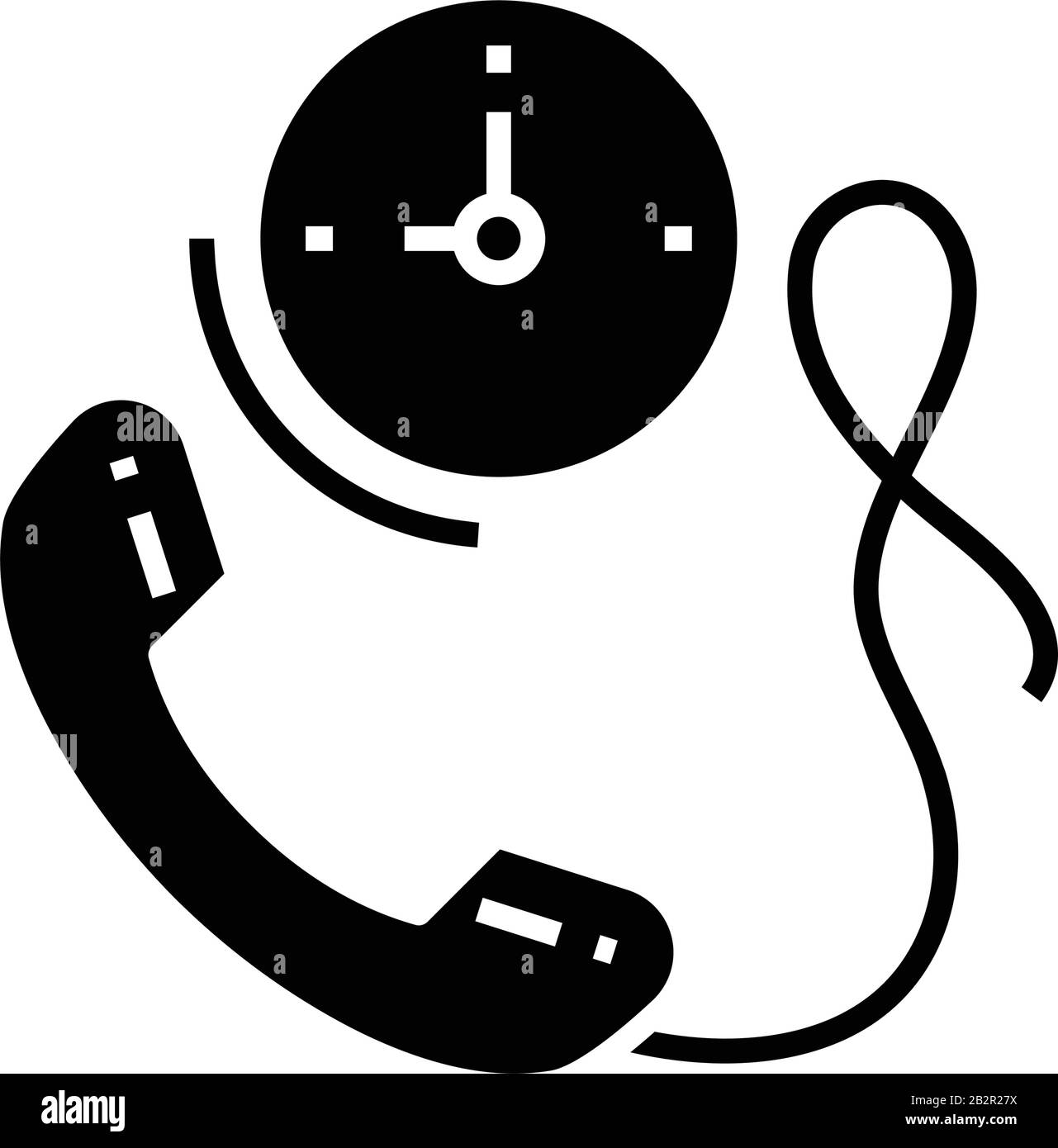 Phone call black icon, concept illustration, vector flat symbol, glyph ...