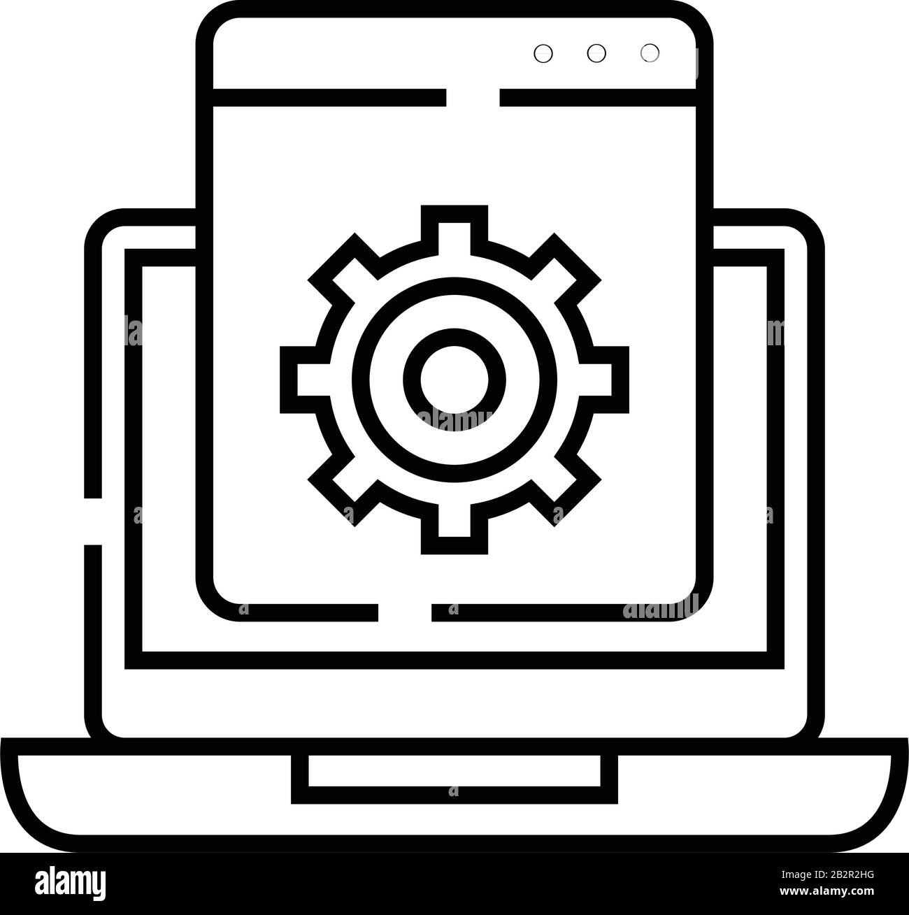 System application line icon, concept sign, outline vector illustration ...