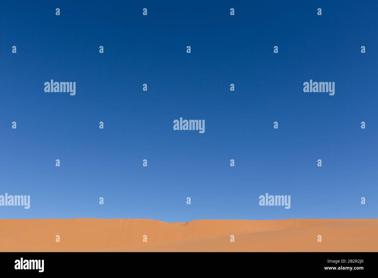 Sand dune and blue sky without clouds. Sahara Desert, Morocco. Travel ...
