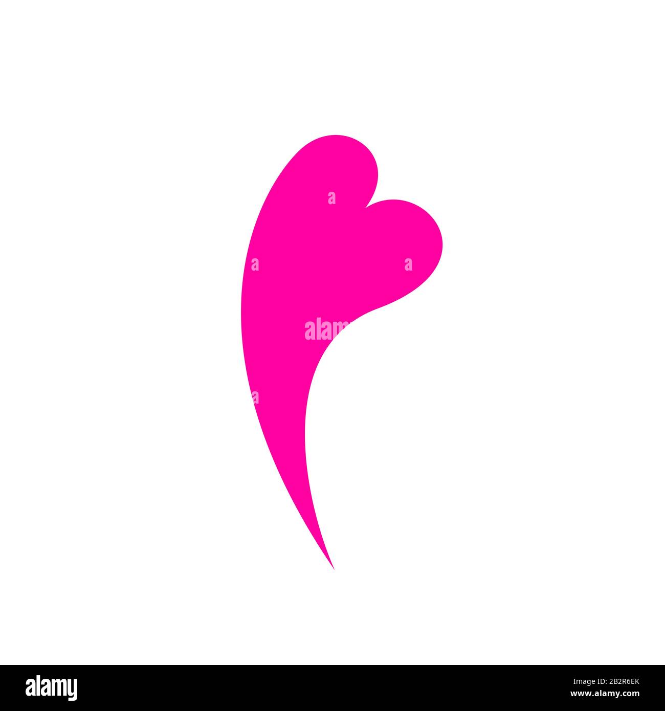 Pink heart icon in an unusual style isolated on white background. Love ...