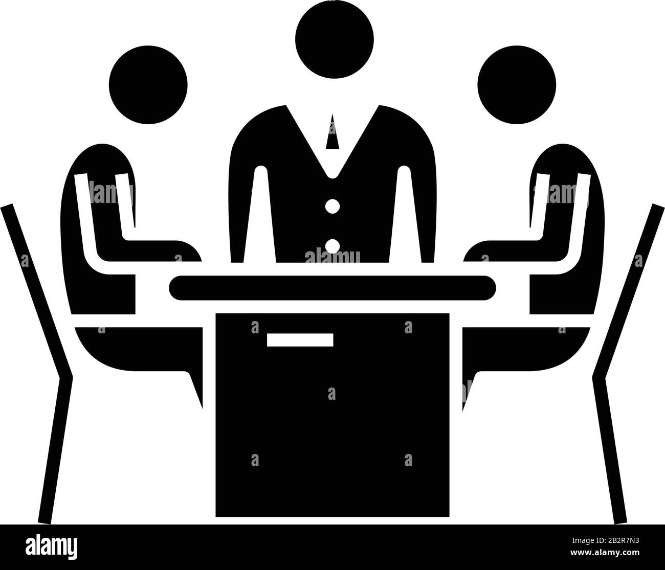 Meeting black icon, concept illustration, vector flat symbol, glyph ...