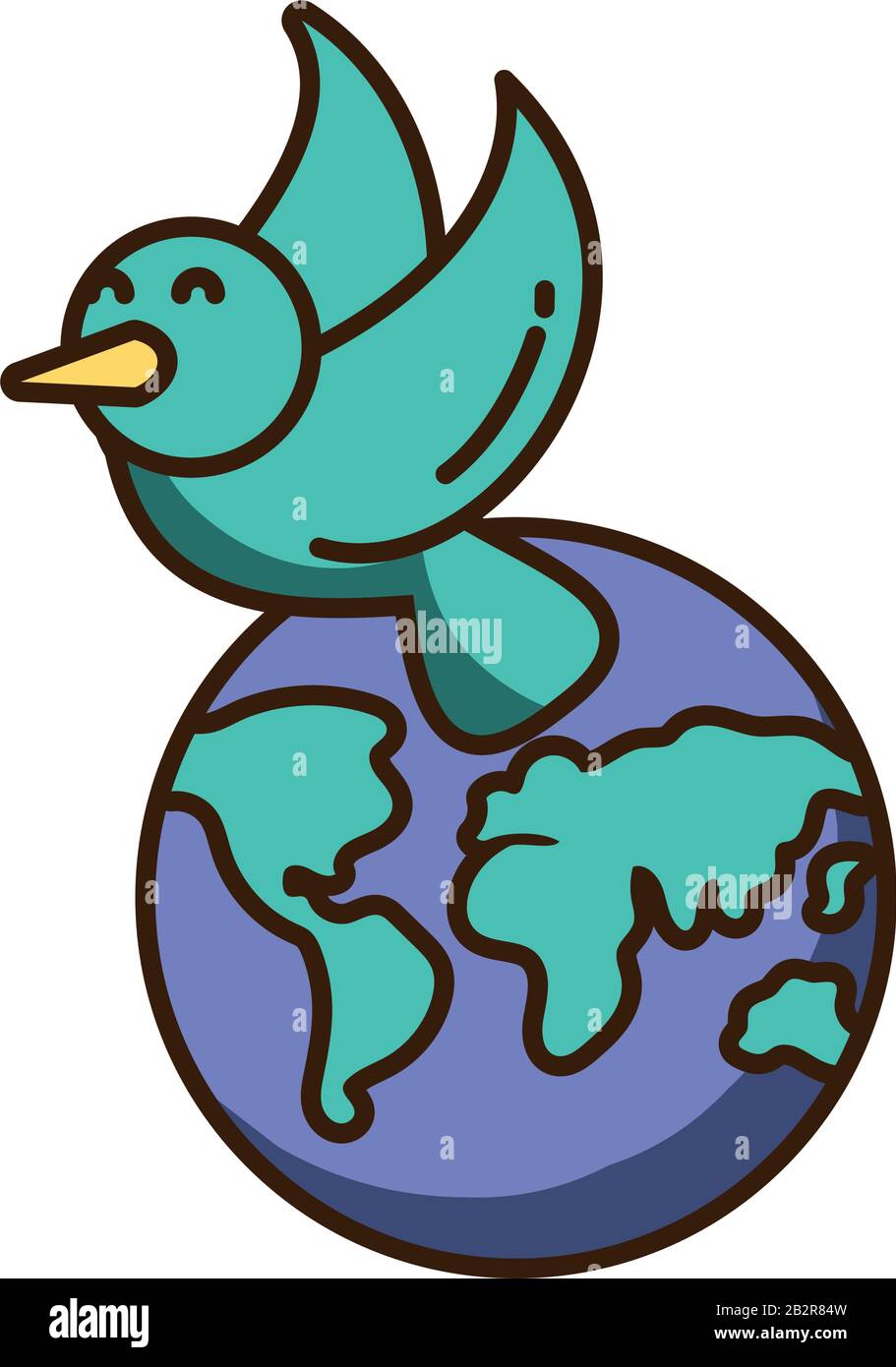 planet earth with a dove on white background vector illustration design ...
