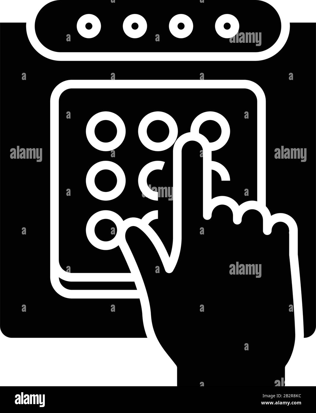 Password enter black icon, concept illustration, vector flat symbol ...