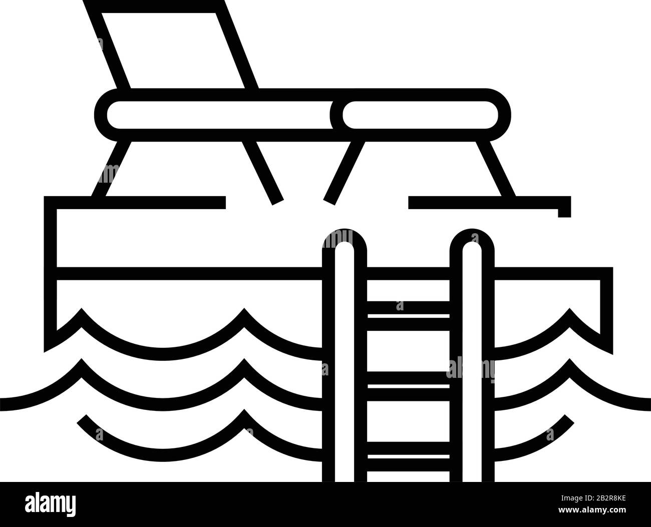 Swimming pool line icon, concept sign, outline vector illustration ...