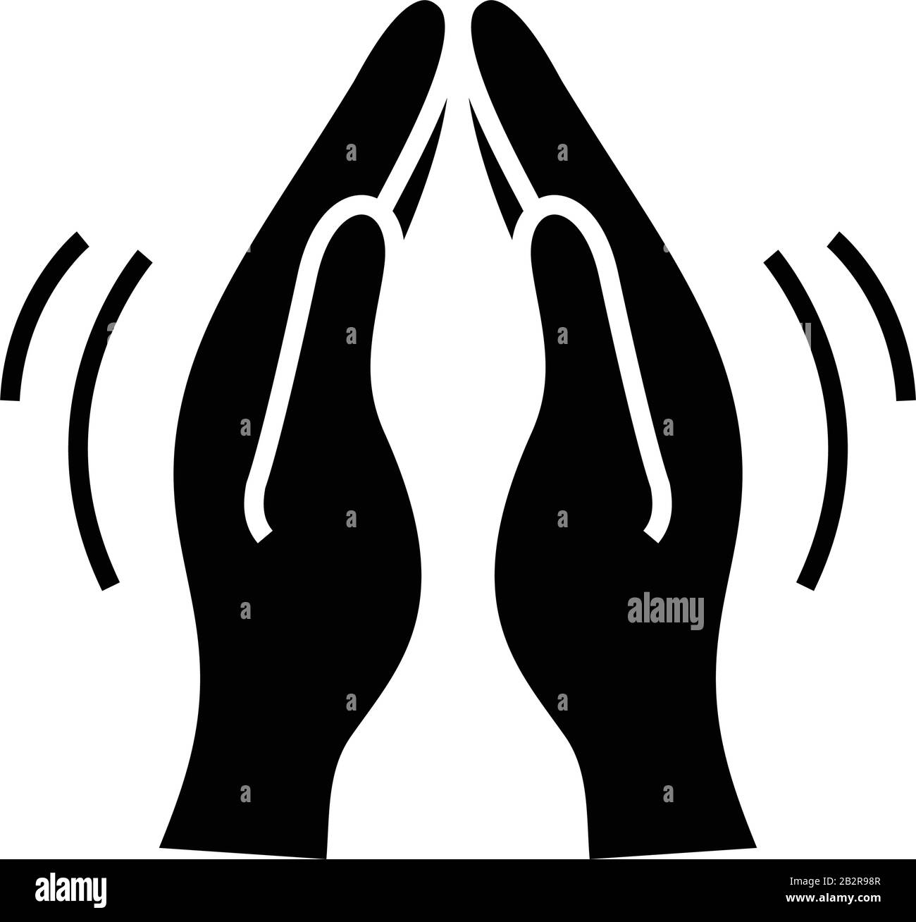 Palms combined together black icon, concept illustration, vector flat ...