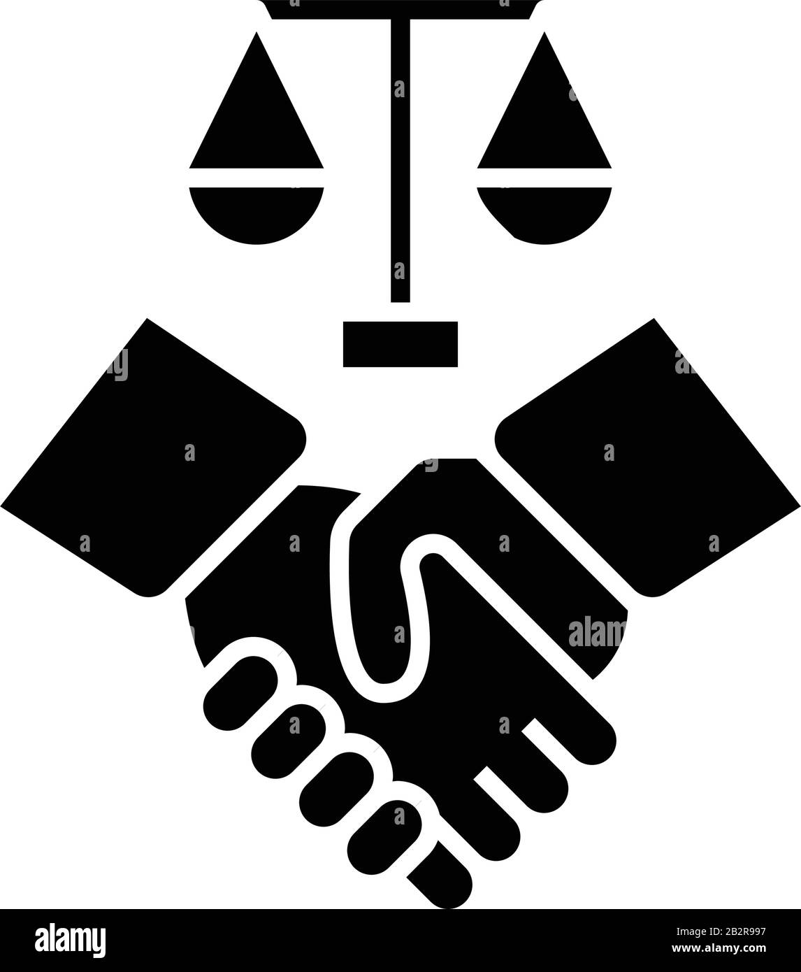 Peace agreement black icon, concept illustration, vector flat symbol ...