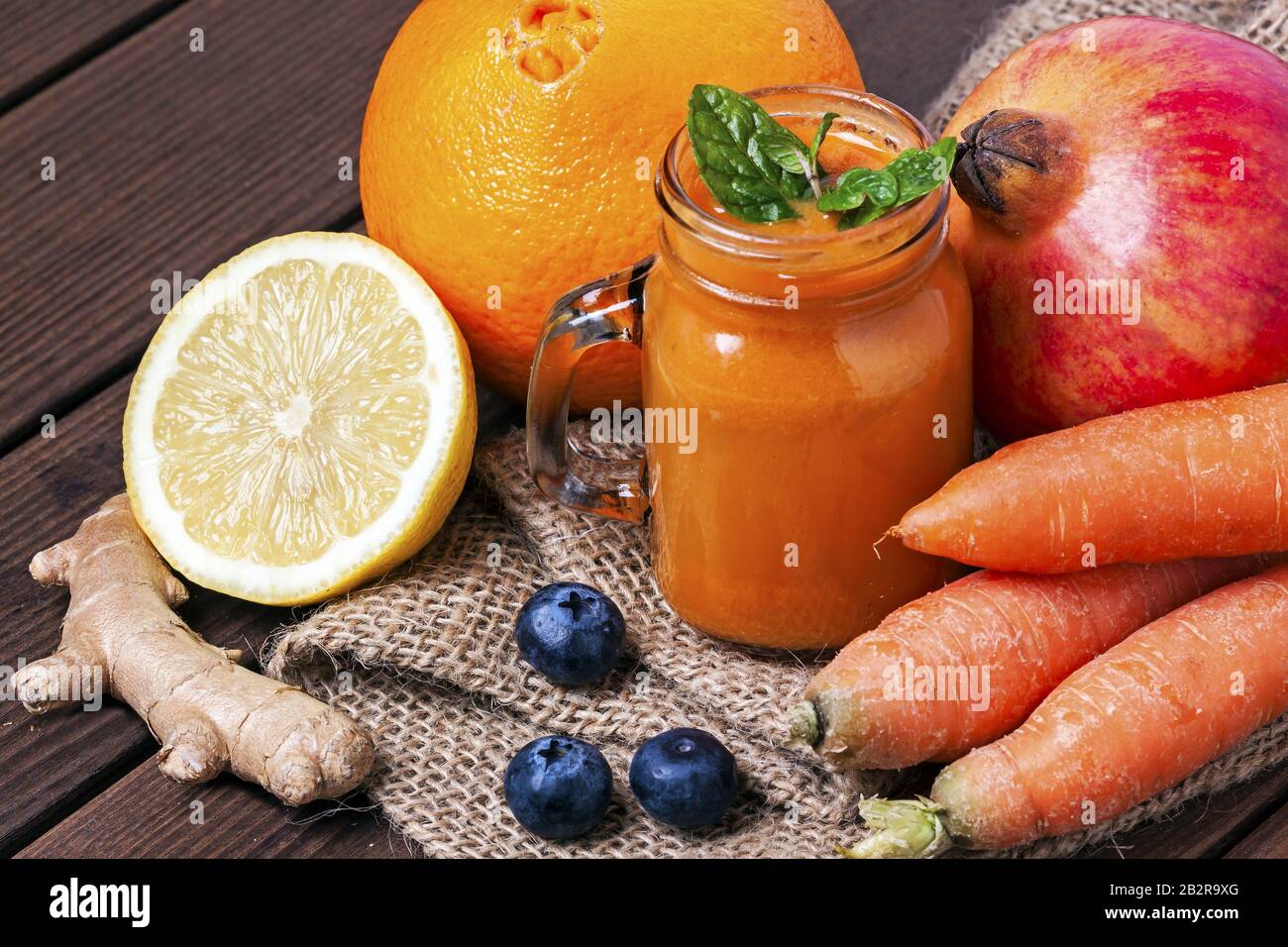 Berry and vegetables smoothie, healthy juicy vitamin drink diet or ...