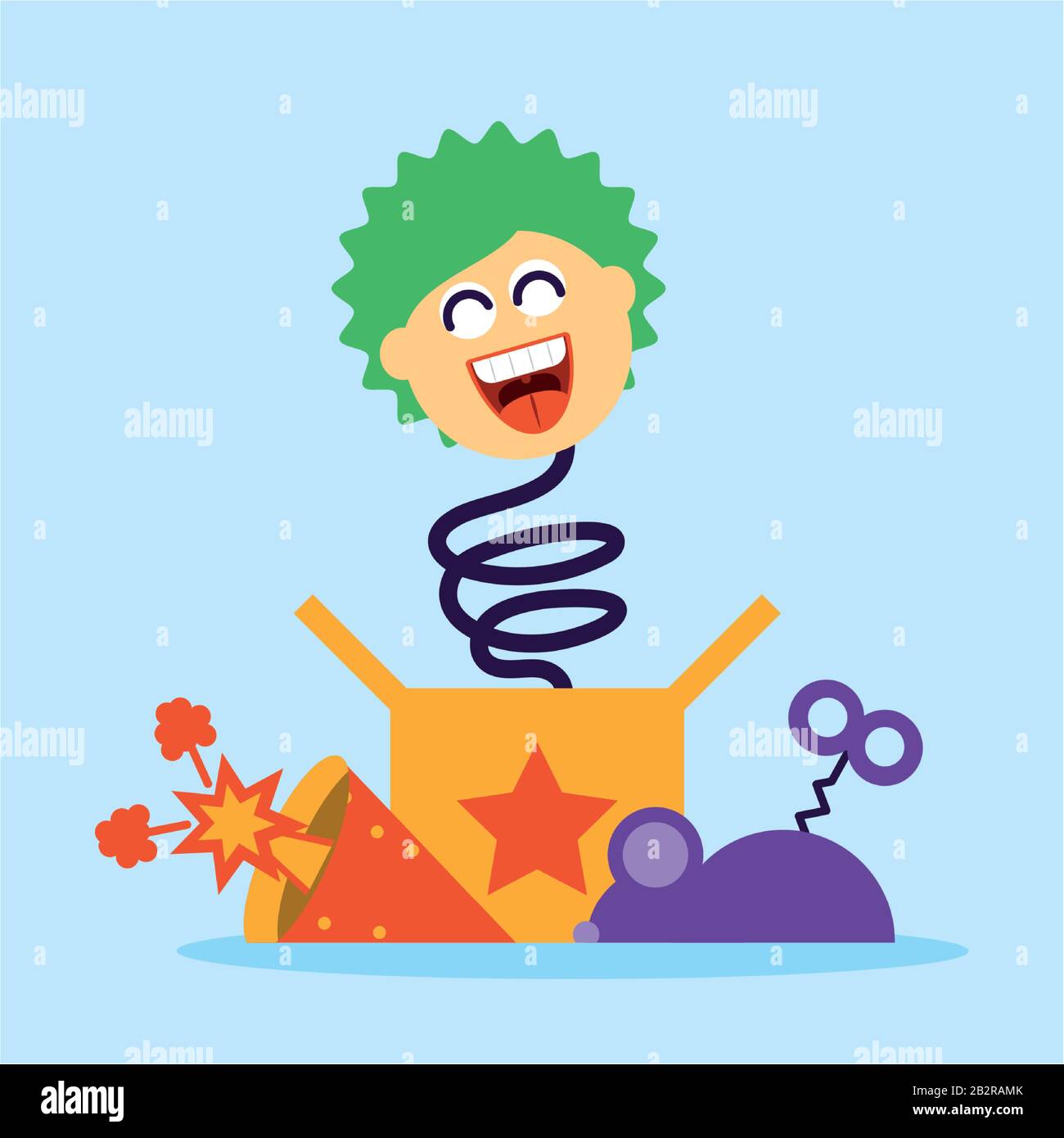 Cartoon fool day surprise box Cut Out Stock Images & Pictures - Alamy