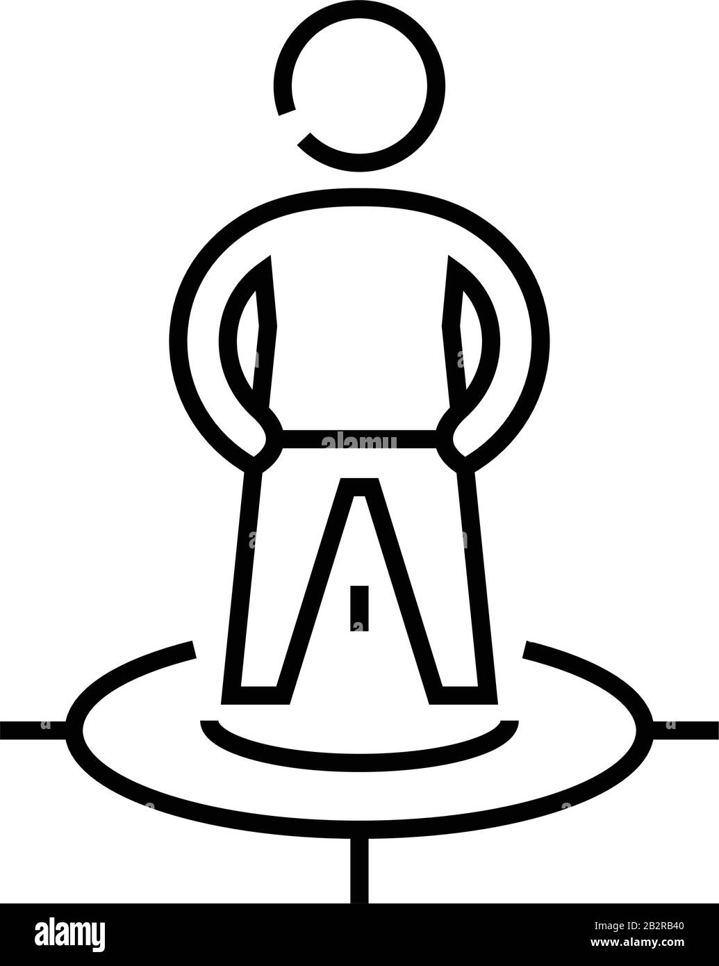 Target person line icon, concept sign, outline vector illustration ...