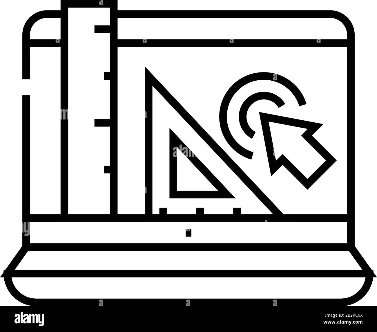 Technical design line icon, concept sign, outline vector illustration ...