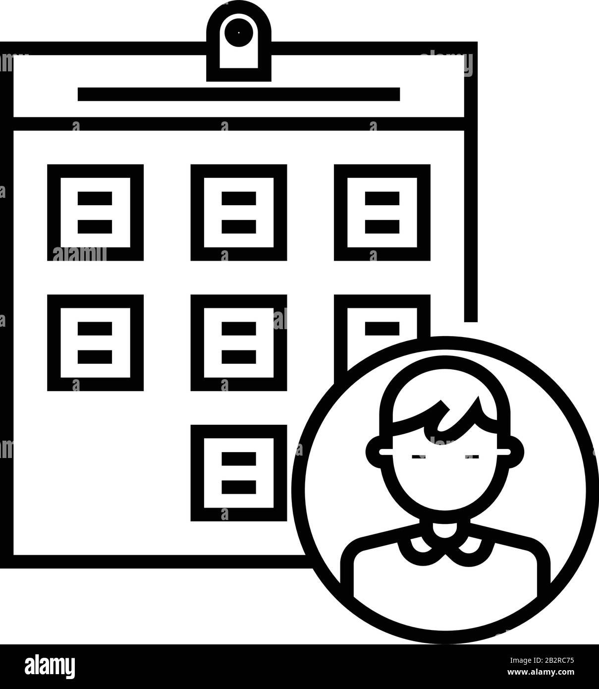 Tasks list line icon, concept sign, outline vector illustration, linear ...