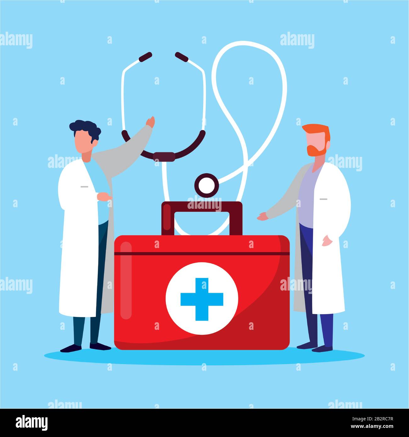 doctor with first aid kit medical vector illustration design Stock ...