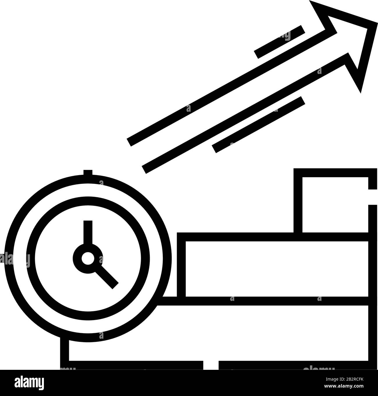 Time planning line icon, concept sign, outline vector illustration ...