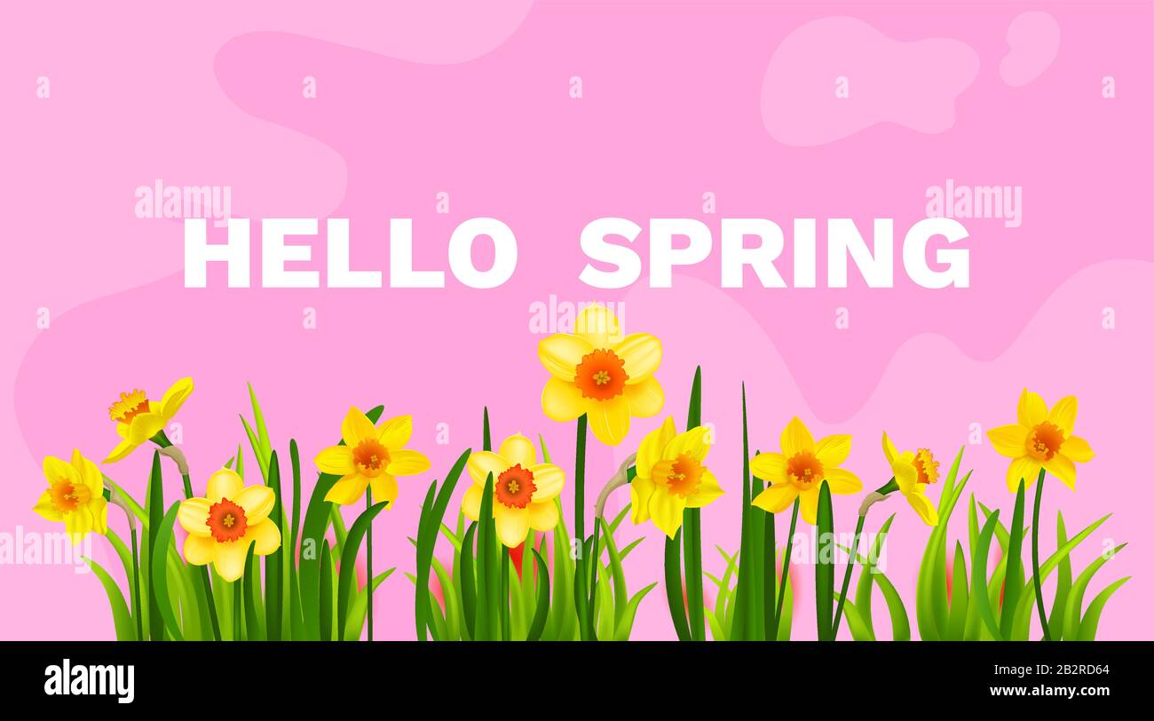 Hello spring Stock Vector Images - Alamy