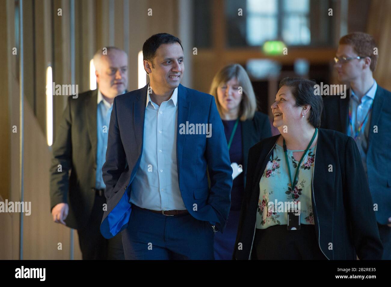 Edinburgh, UK. 3rd Mar, 2020. Pictured: (left) Anas Sarwar MSP of the ...