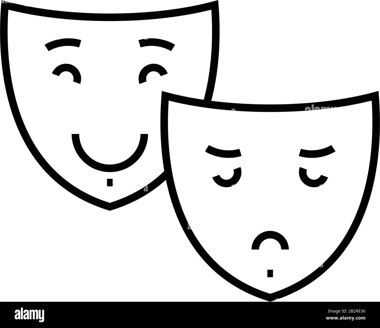 Theatre line icon, concept sign, outline vector illustration, linear ...