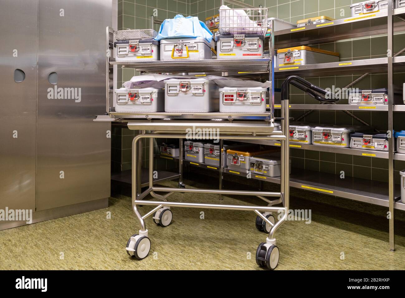 in an OP there are different operation containers with sterile ...