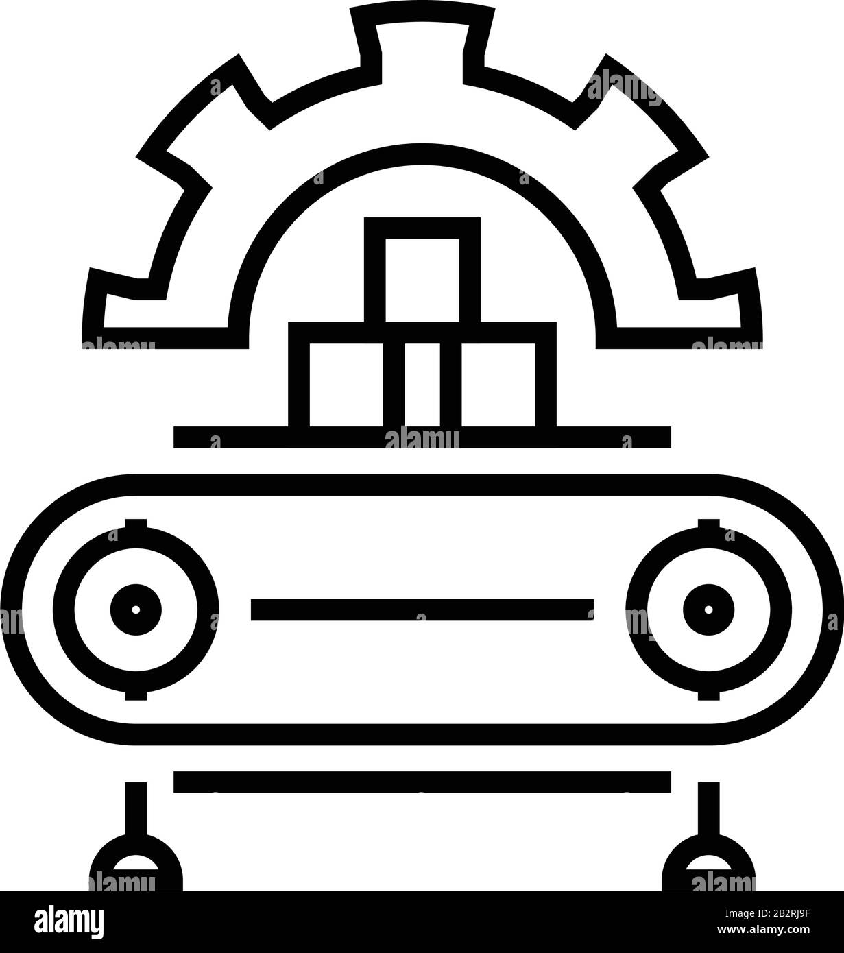 Technic progress line icon, concept sign, outline vector illustration ...