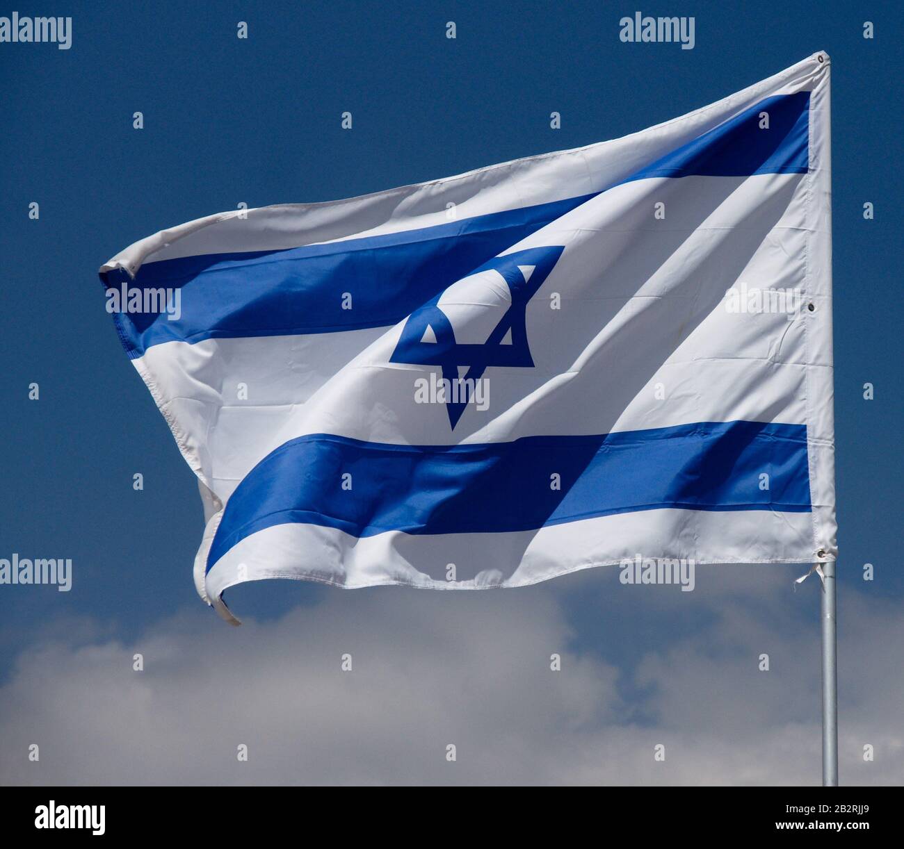 Israeli national flag - symbol of jewish state Stock Photo - Alamy