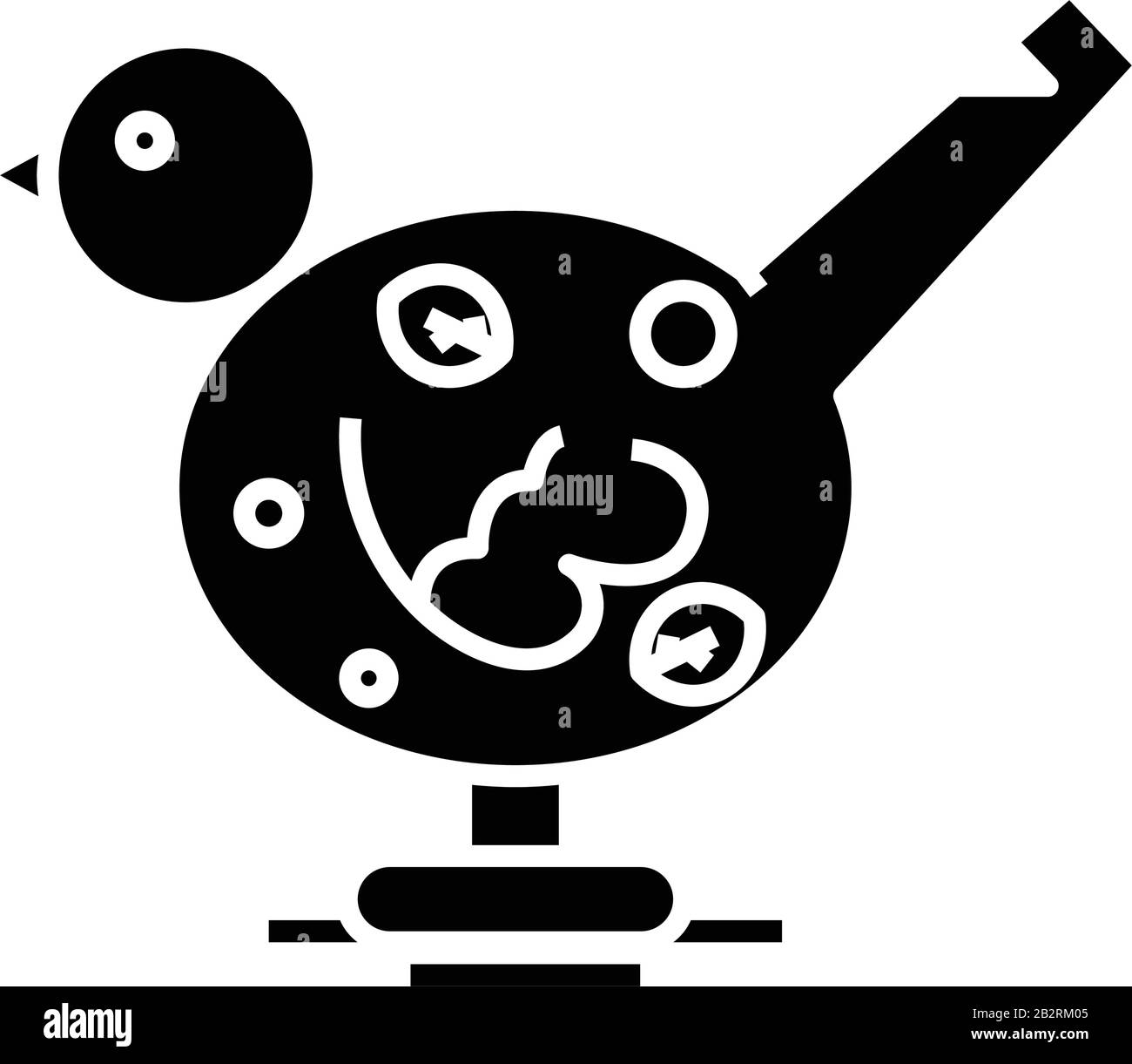 Penny whistle black icon, concept illustration, vector flat symbol ...