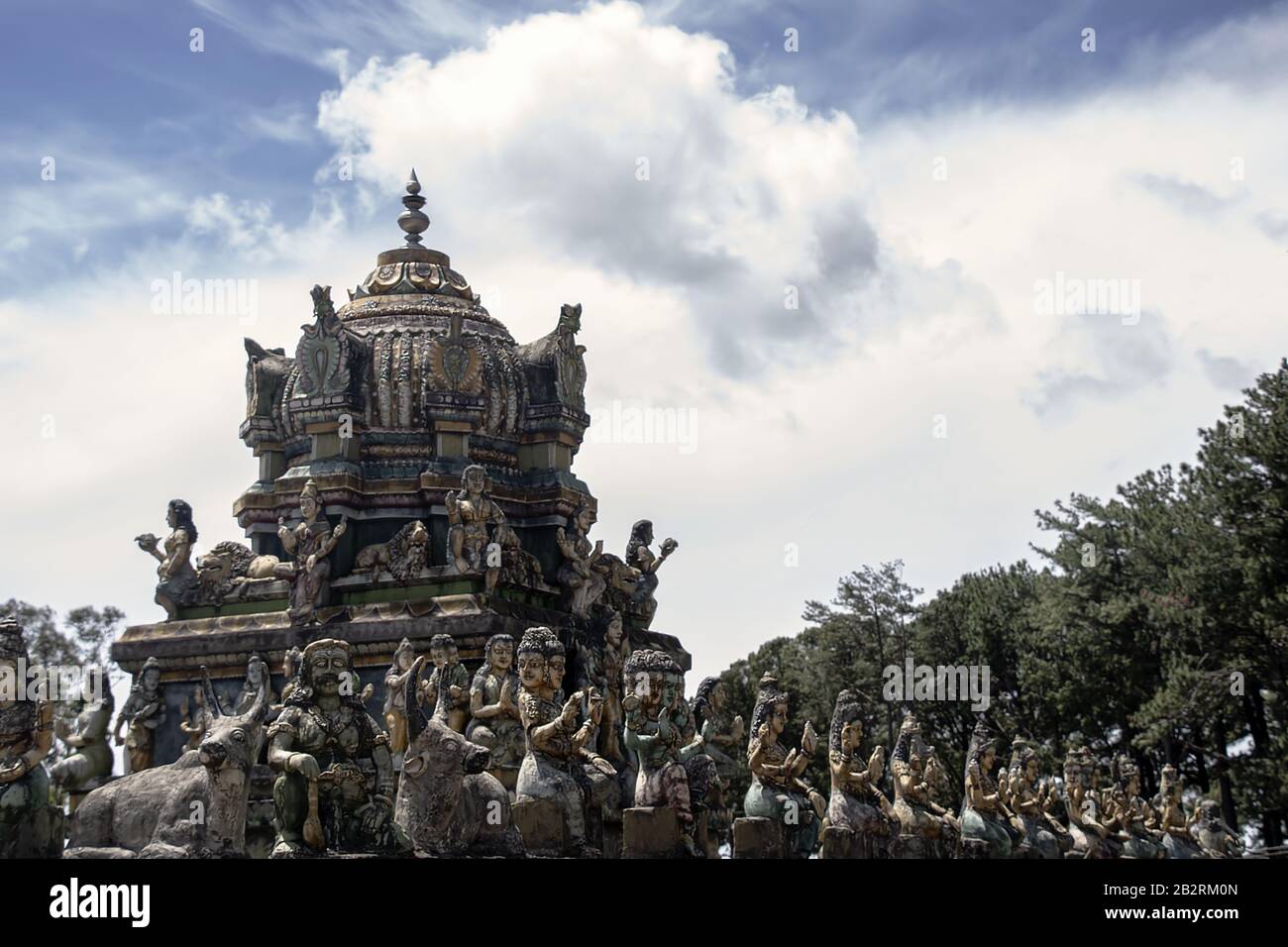 Sri Lanka, Seetha Eliya - Aug 2015: Beautiful colored carving line the ...