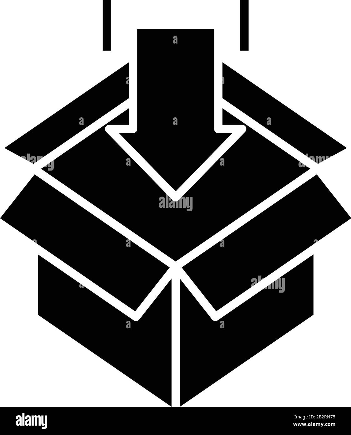 Packing black icon, concept illustration, vector flat symbol, glyph ...