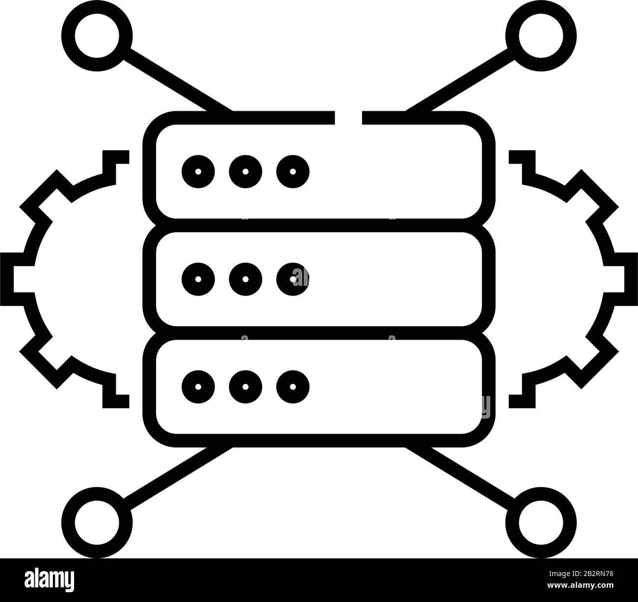 Technic settings line icon, concept sign, outline vector illustration ...
