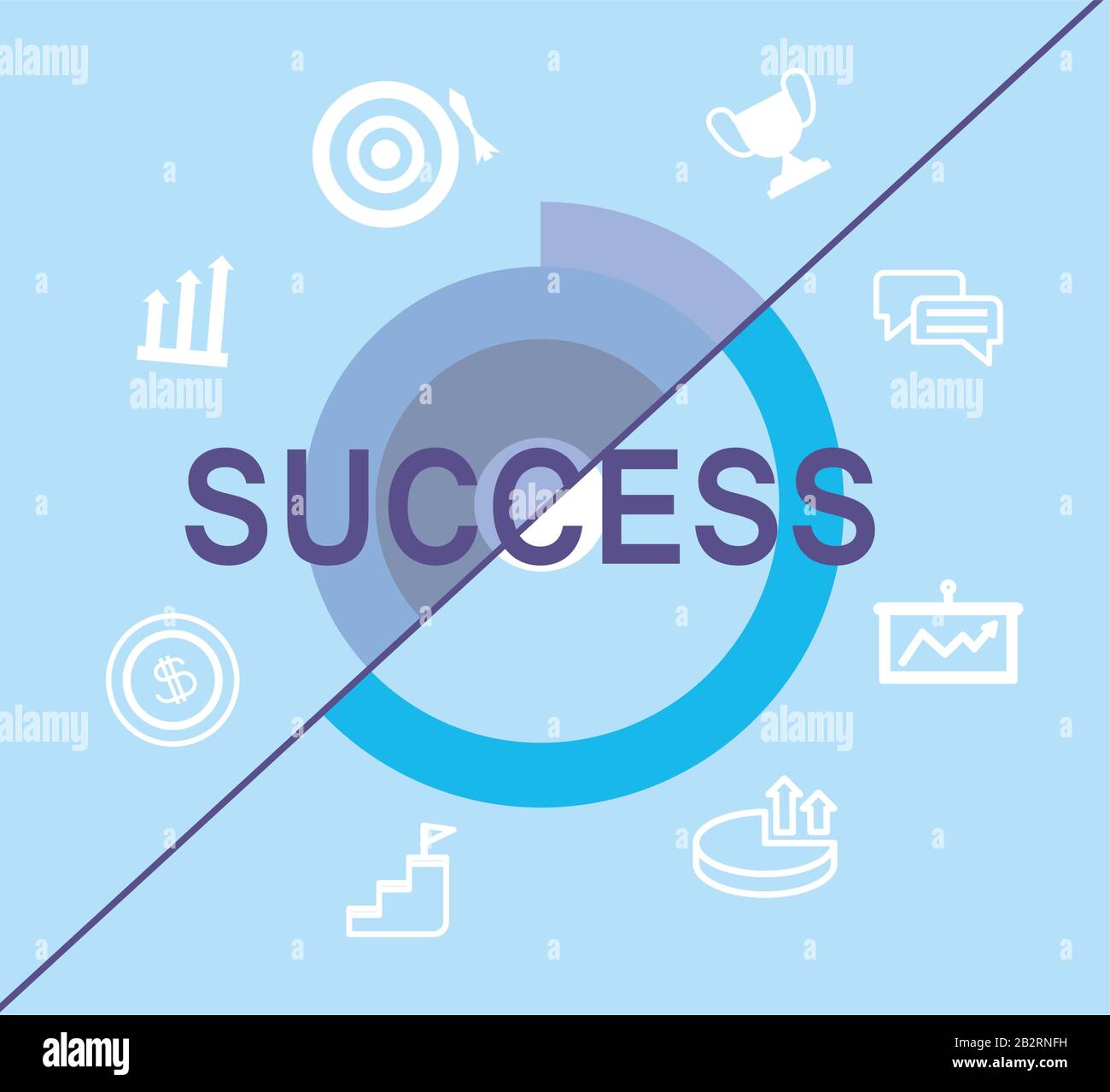 set of icons success of business vector illustration design Stock ...