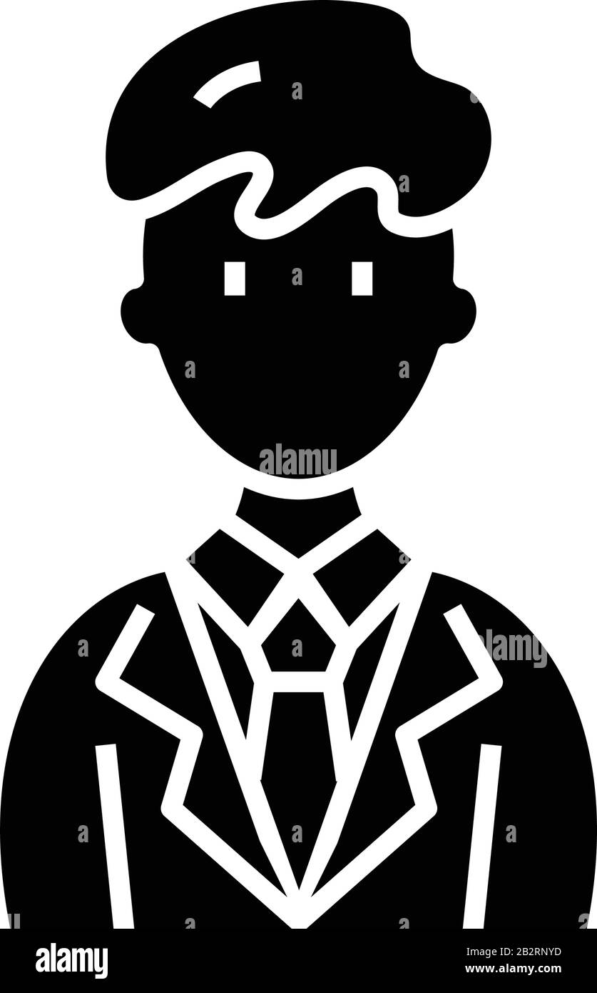 Member black icon, concept illustration, vector flat symbol, glyph sign ...