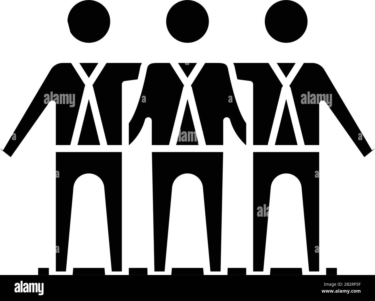 Participants black icon, concept illustration, vector flat symbol ...