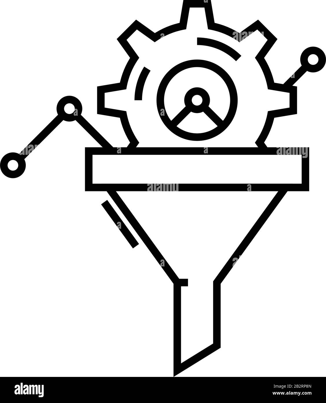 Technology destruction line icon, concept sign, outline vector ...