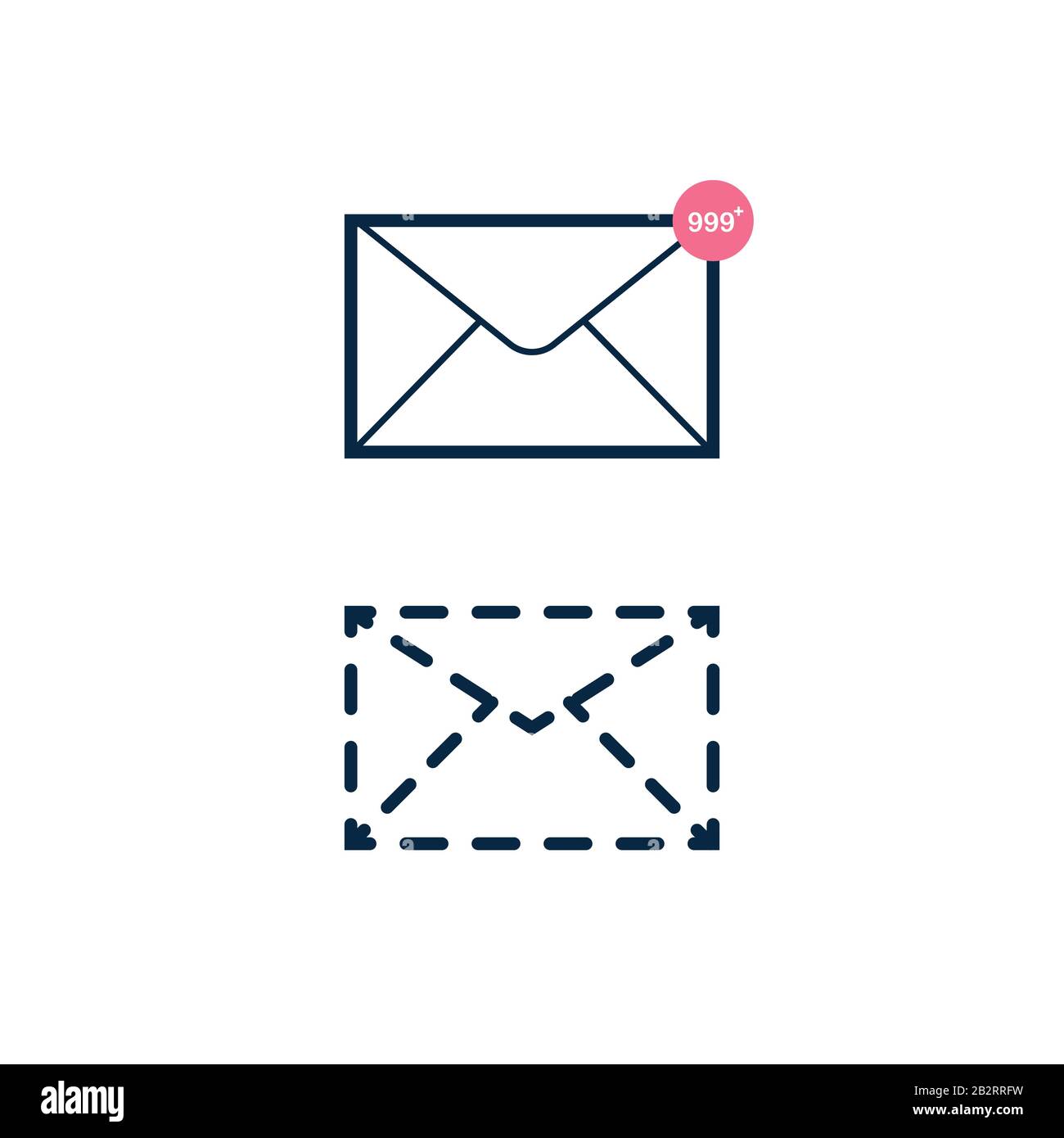 New incoming messages icon with notification. Envelope with incoming message Stock Vector Image ...