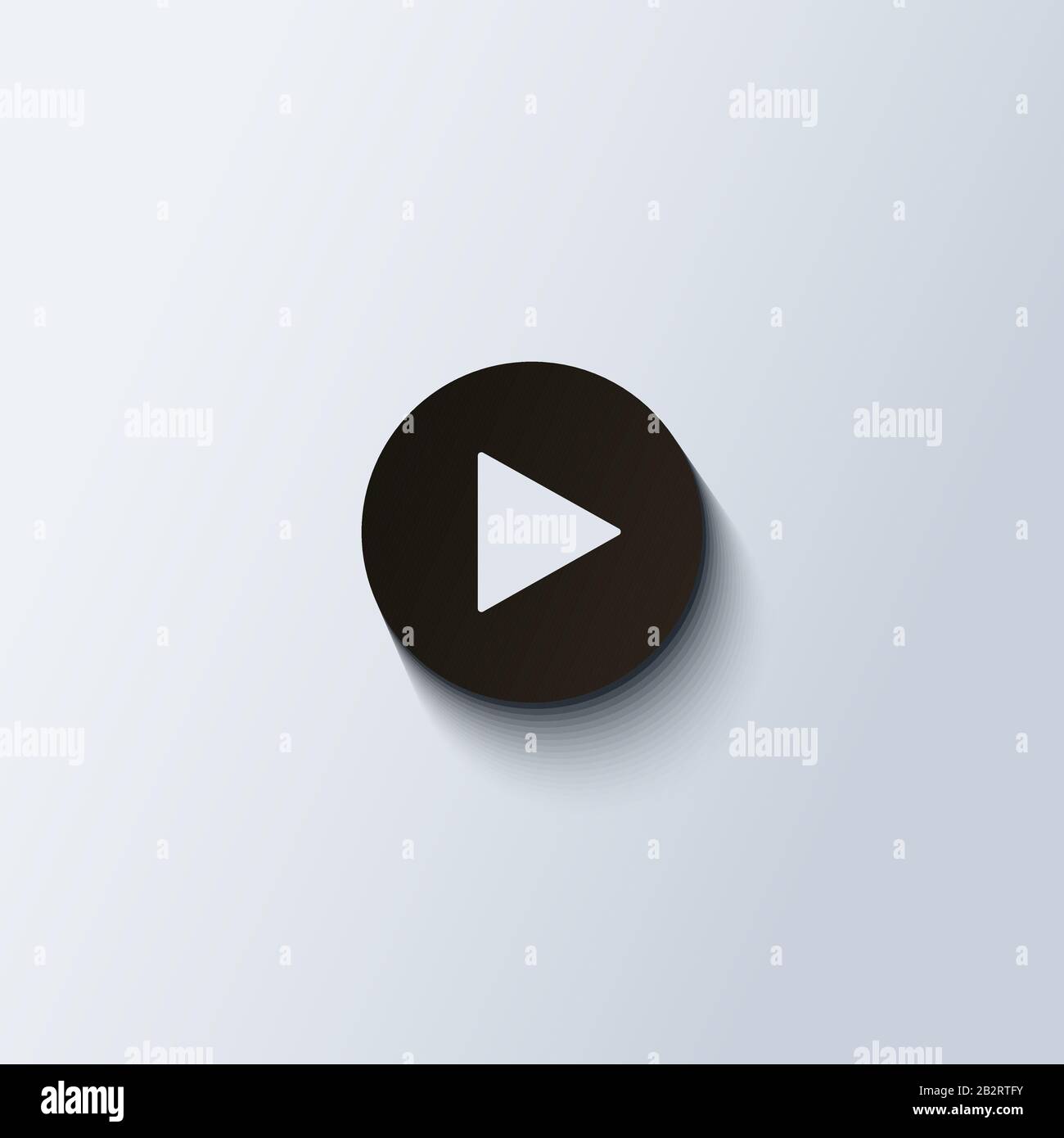 Play icon black round button for media isolated vector illustration ...