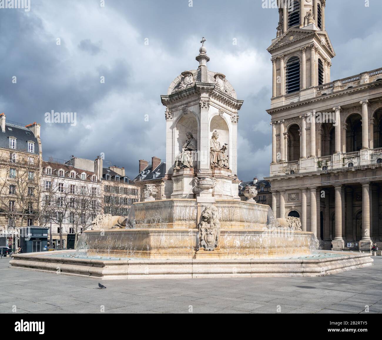 Church and fountain of Saint Sulpice, Paris, France Stock Photo - Alamy
