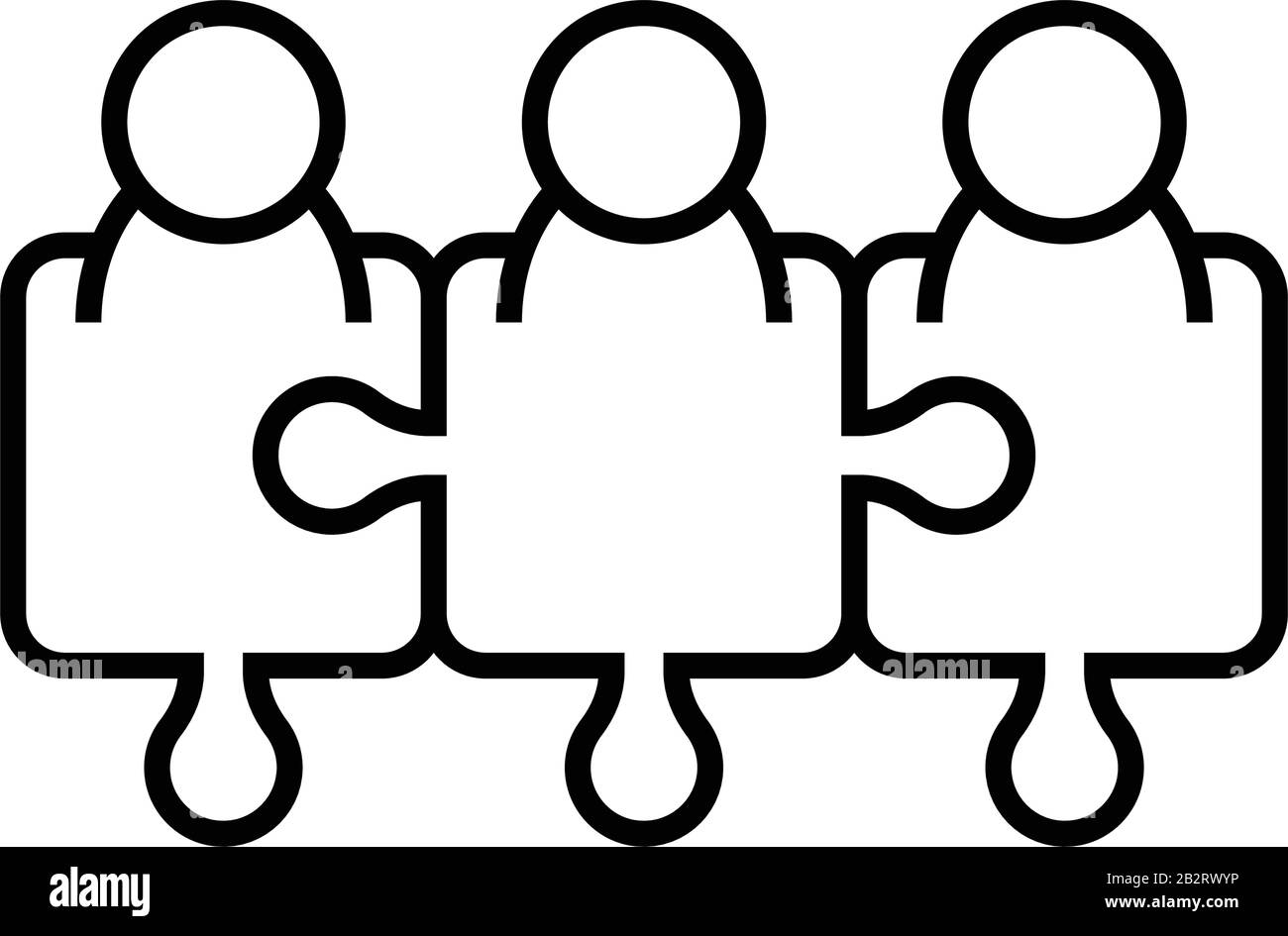 Team part line icon, concept sign, outline vector illustration, linear ...