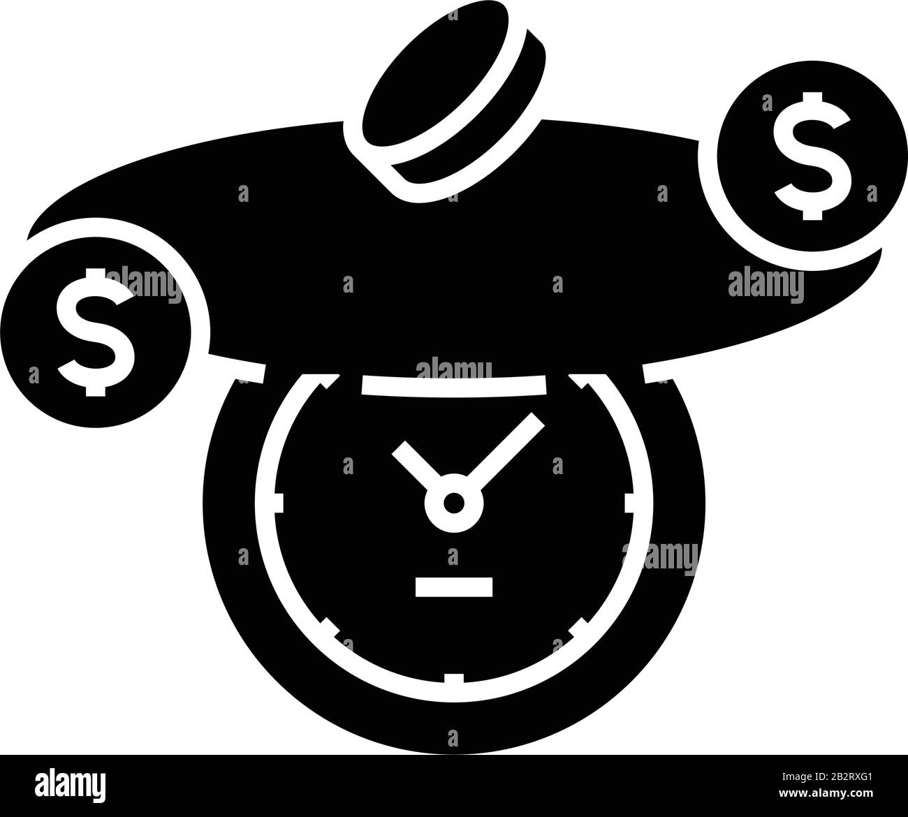 Payment term black icon, concept illustration, vector flat symbol ...