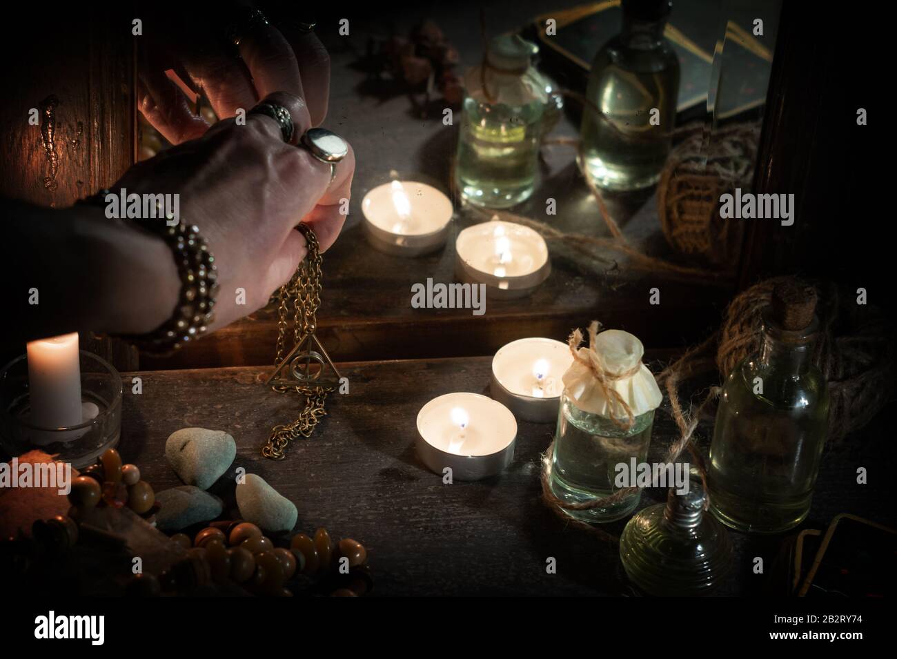 Divination candles mirror hi-res stock photography and images - Alamy