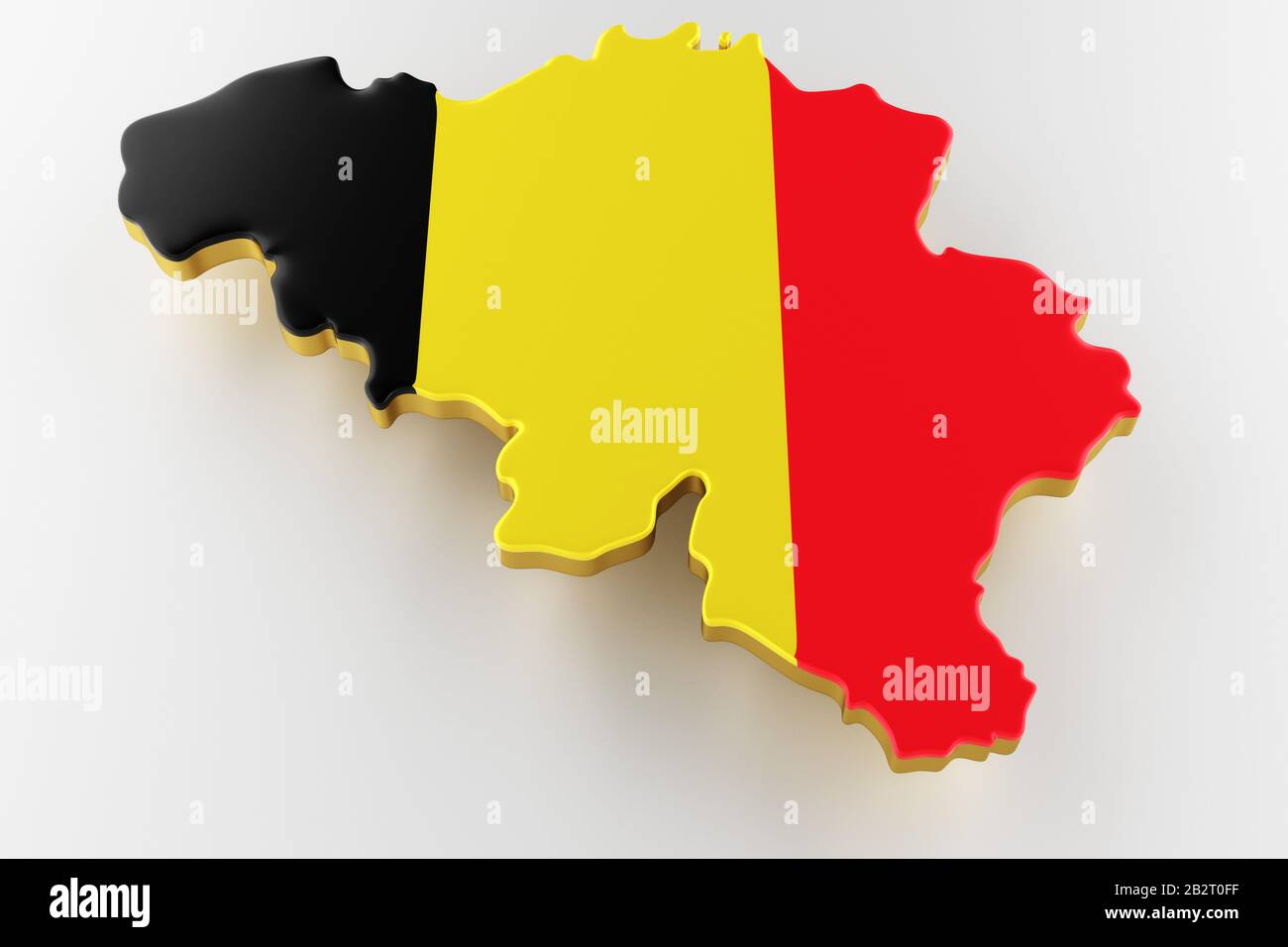 3D map of Belgium. Map of Belgium land border with flag. Belgium map on ...