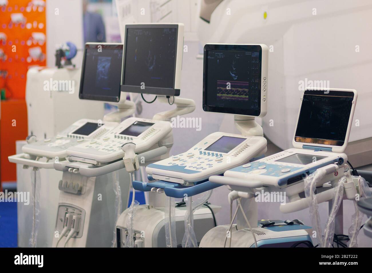 Medical equipment in the exhibition hall. Medicine Stock Photo - Alamy