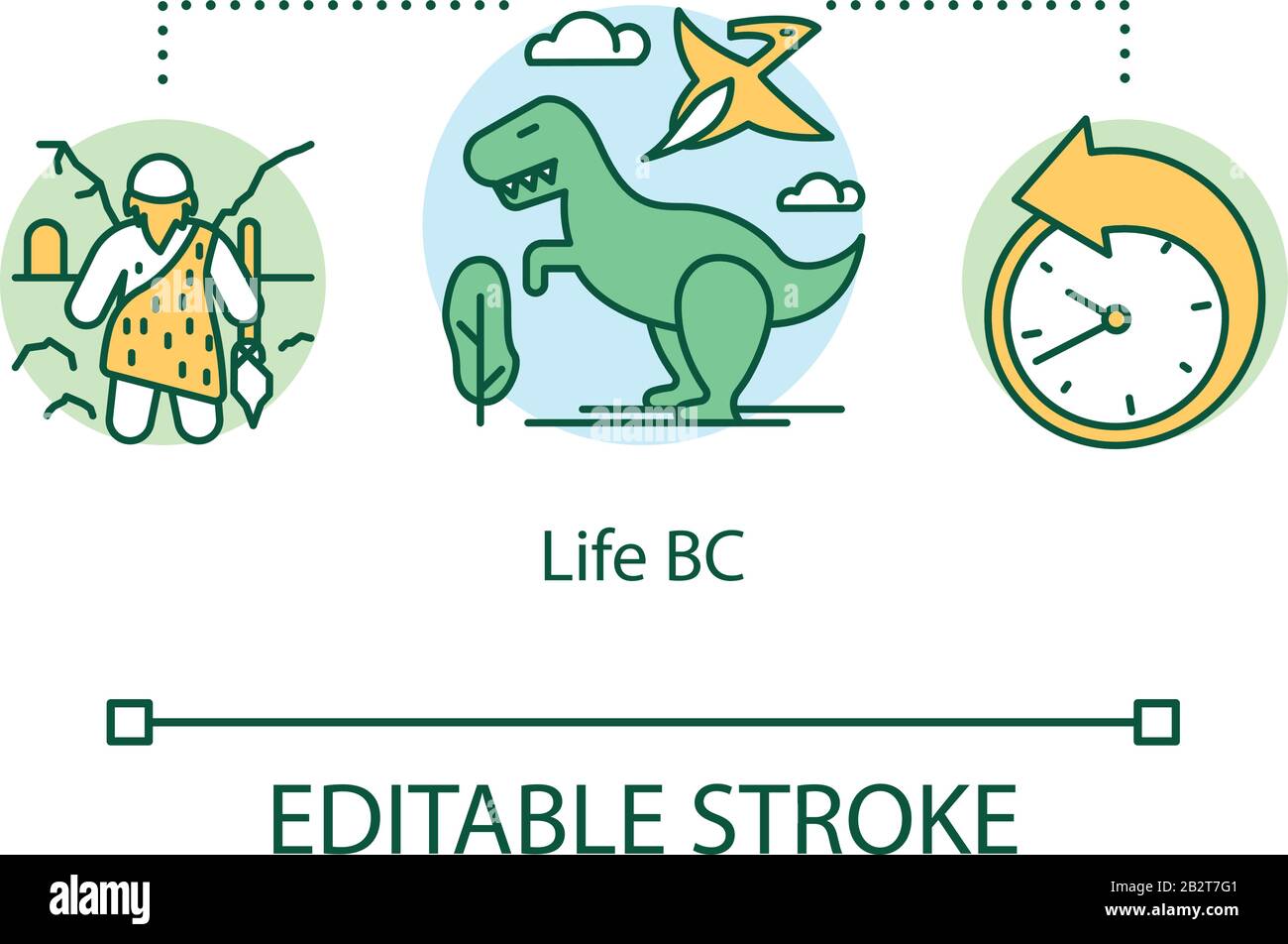 Life BC concept icon. Periods of early history. Evolution theory ...