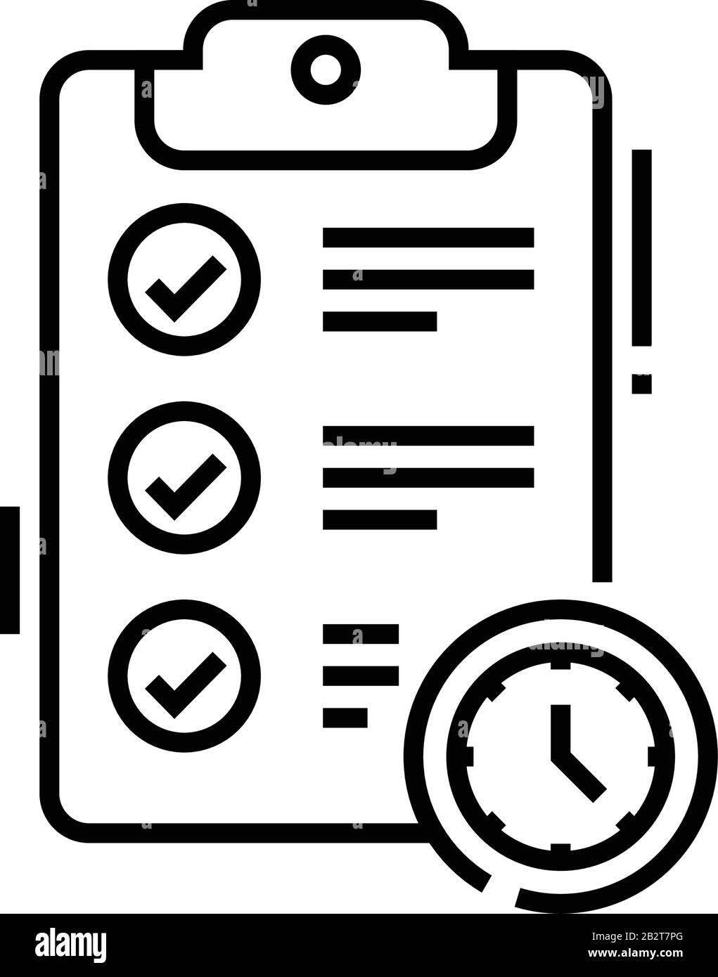 Time planner line icon, concept sign, outline vector illustration ...