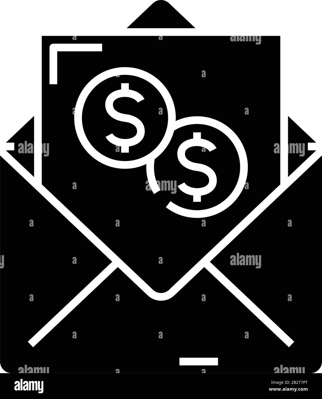 Money receipt black icon, concept illustration, vector flat symbol ...