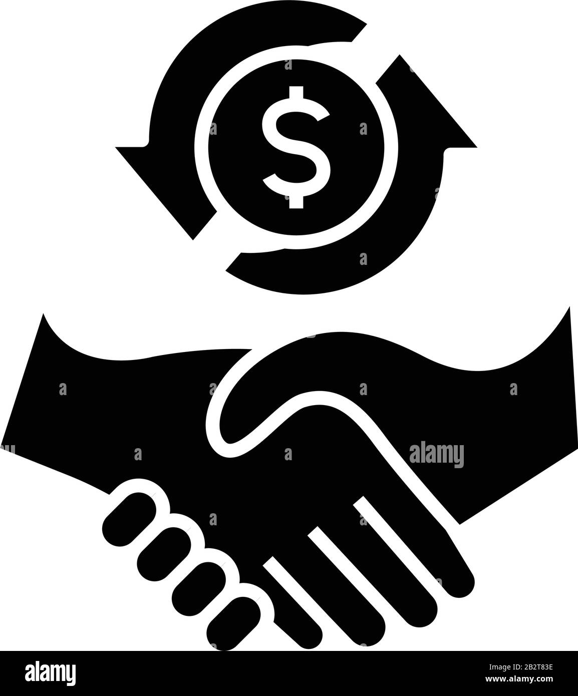Partnership agreement black icon, concept illustration, vector flat ...