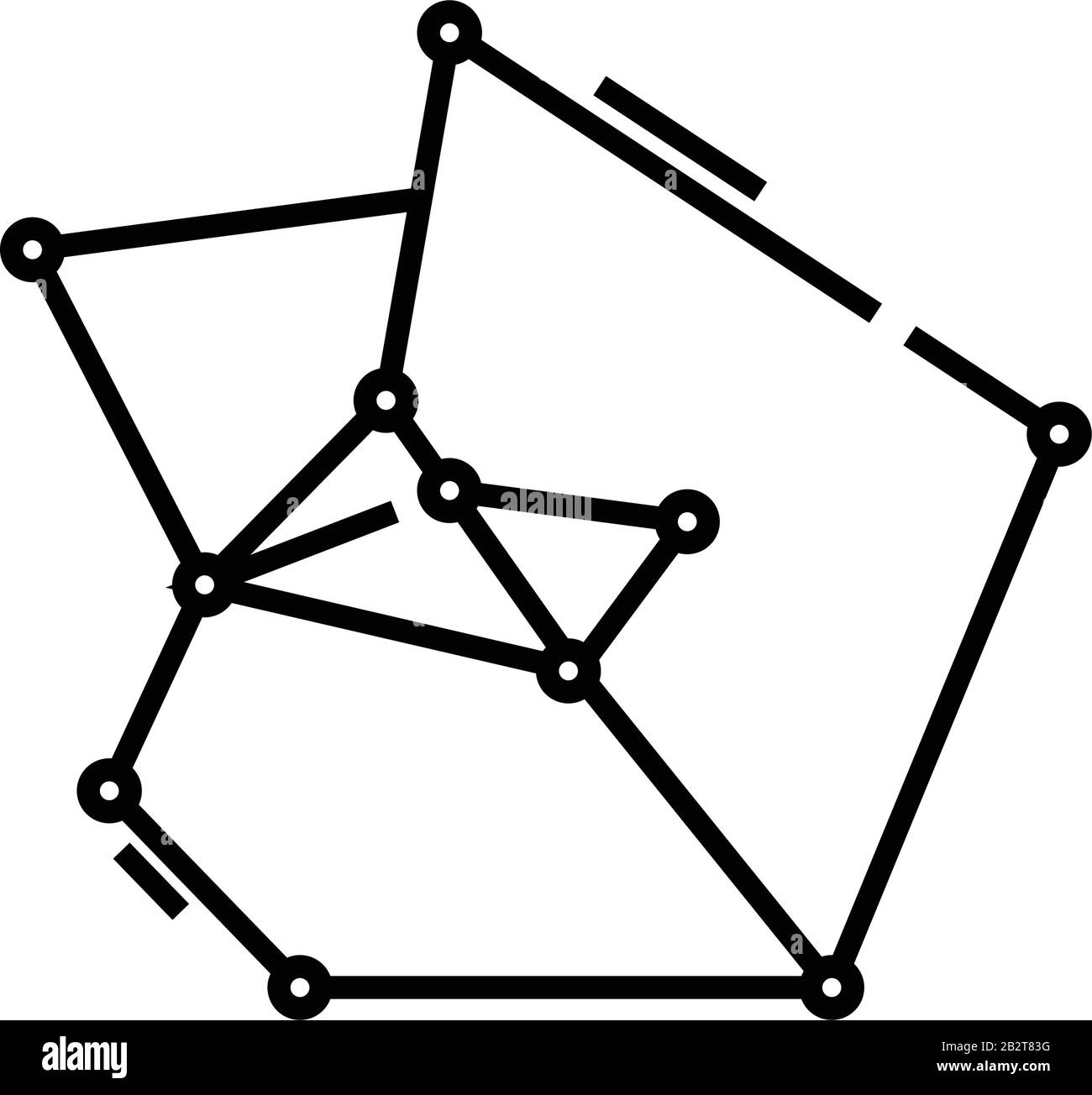 System communication line icon, concept sign, outline vector ...