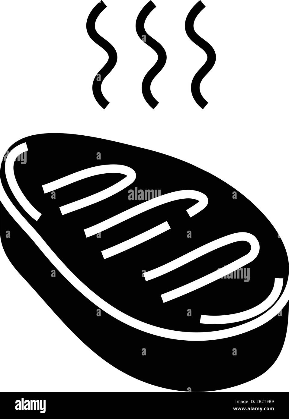 Meat toast black icon, concept illustration, vector flat symbol, glyph ...