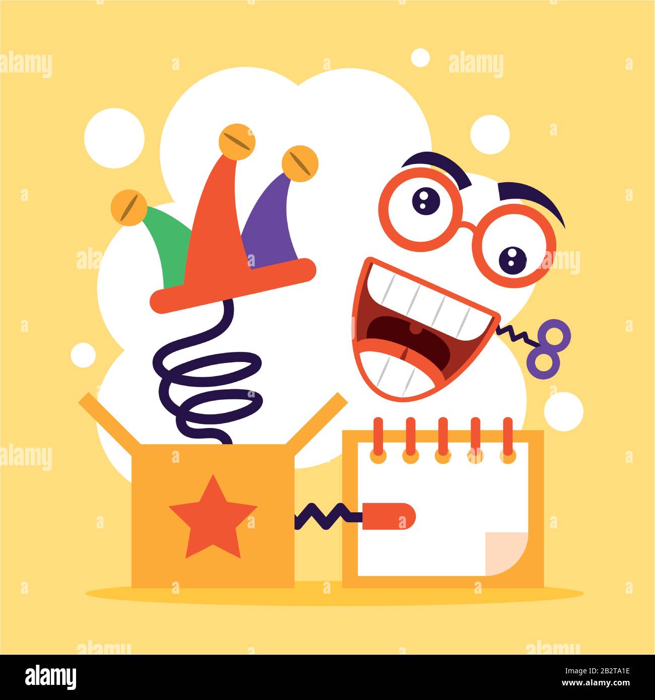 calendar with reminder fools day, humorous party vector illustration ...