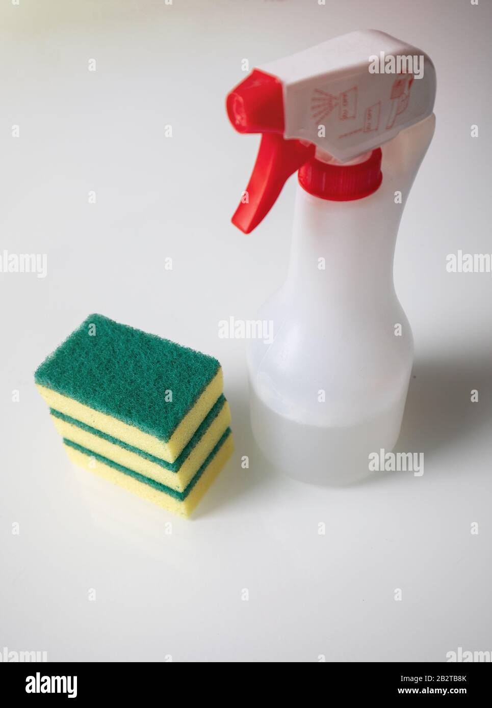 Yellow green cleaning sponge isolated on white background - Spring ...