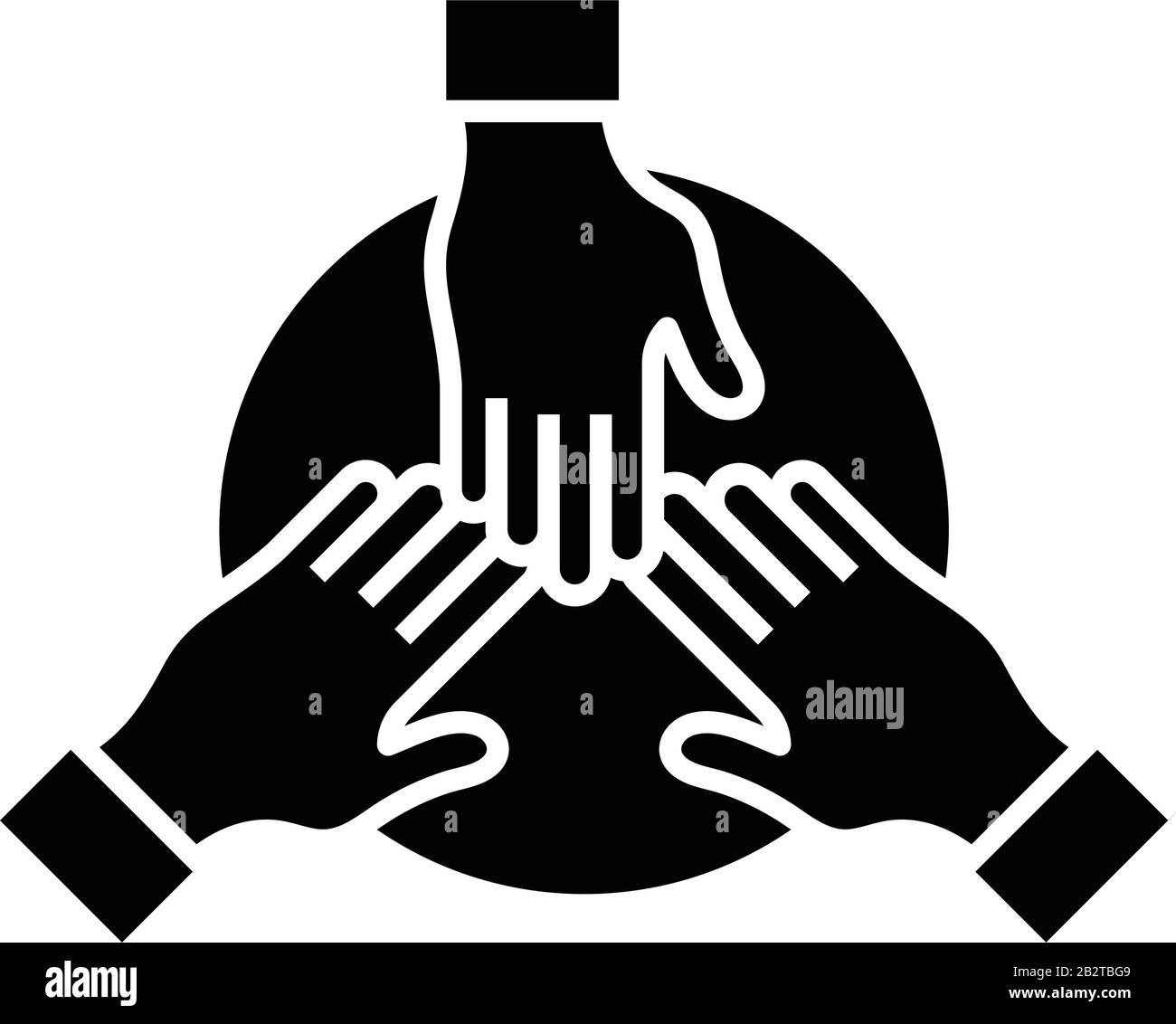 Partnership black icon, concept illustration, vector flat symbol, glyph ...
